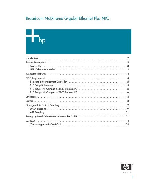 Broadcom NetXtreme Gigabit Ethernet Plus NIC - FTP Directory ...