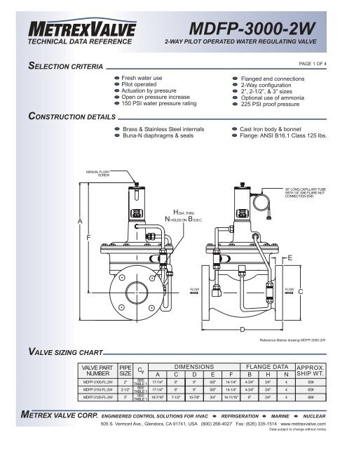 MDFP-3000-2W ETREX ALVE - Metrex Valve
