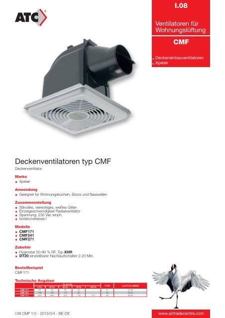 Deckenventilatoren typ CMF - Air Trade Centre