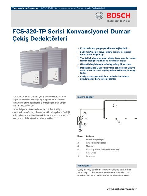 FCS-320-TP Serisi Konvansiyonel Duman - Bosch Security Systems