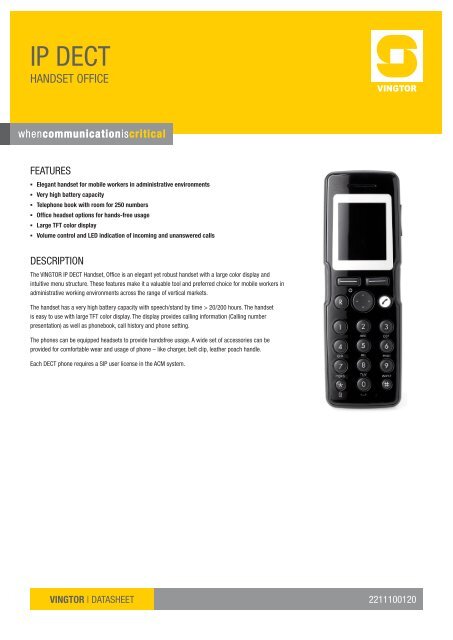 IP DECT Handset Office - Zenitel
