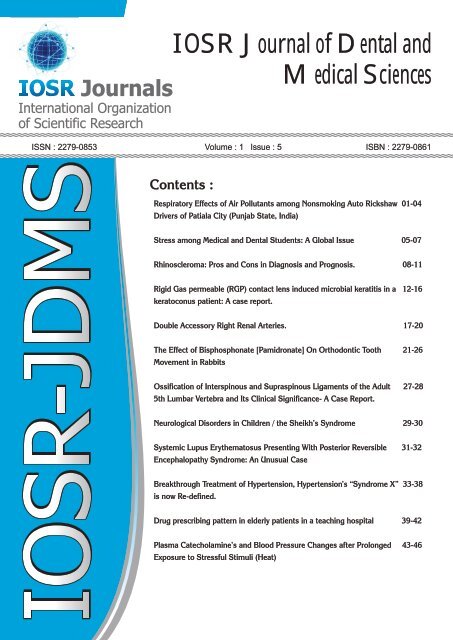 IOSR Journal of Dental and Medical Sciences