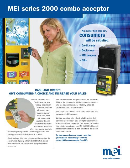 MEI series 2000 combo acceptor