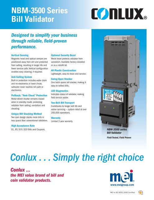 Conlux . . . Simply the right choice - MEI