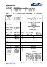 Produktdatenblatt MASTERBIT PYE PV 250 S5 ... - MASTERPLAST