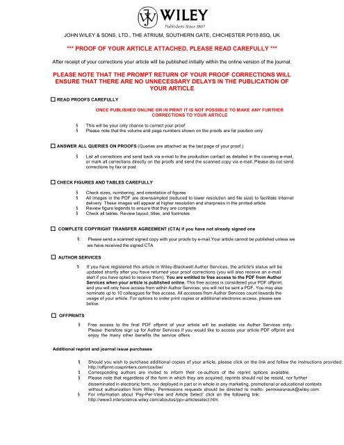 proof of your article attached, please read carefully - Stephen M ...