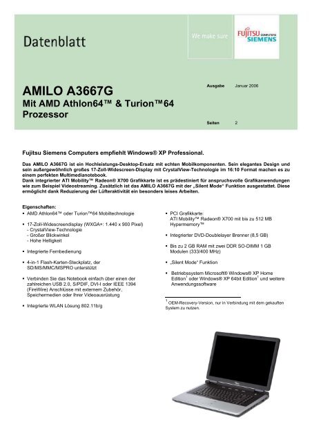 AMILO A3667G - Easynotebooks.de