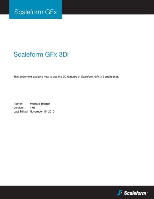 Scaleform GFx 3Di - Autodesk Gameware