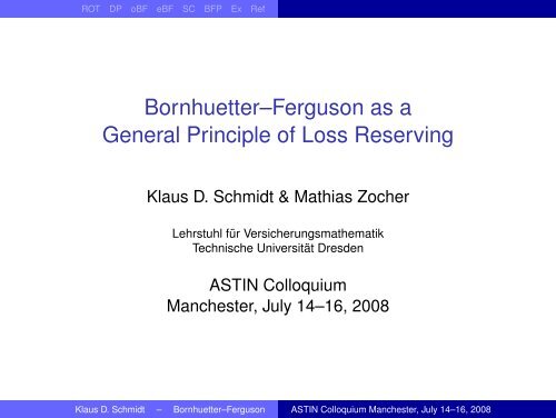 Bornhuetter--Ferguson as a General Principle of Loss Reserving