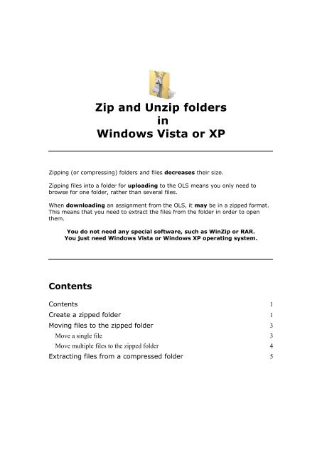 Creating a zipped file in Windows XP Professional - Oten - TAFE NSW