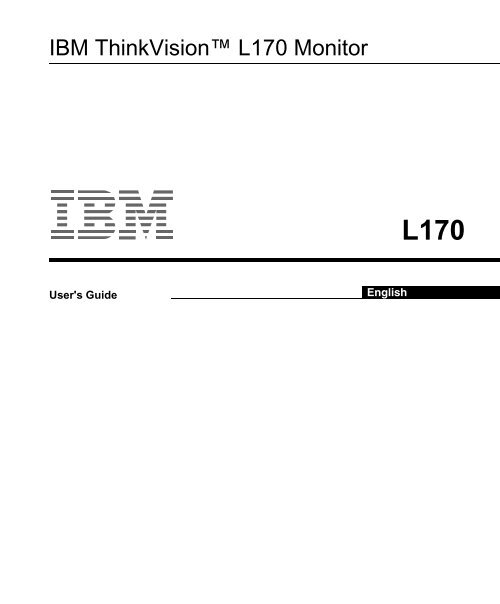 IBM ThinkVision™ L170 Monitor - Lenovo