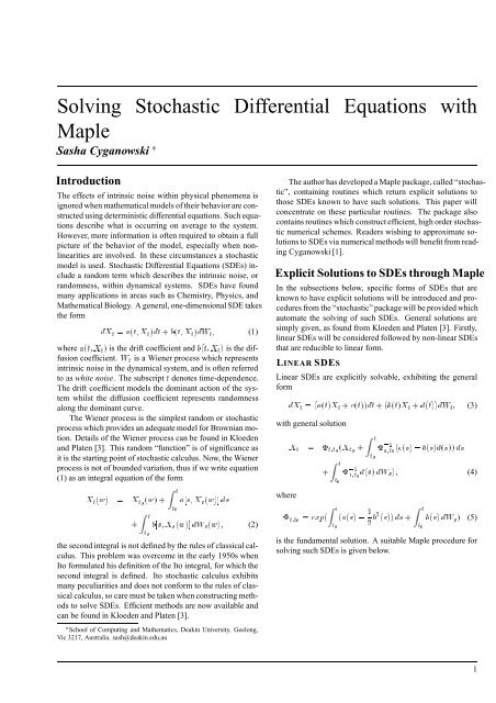 Maple Systeme Dequation