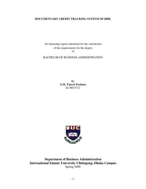 Report IBBL.pdf - IIUC