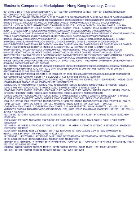 001-3-016-3-B1-STF-XT0, 031-1007-054 ... - HKinventory.com