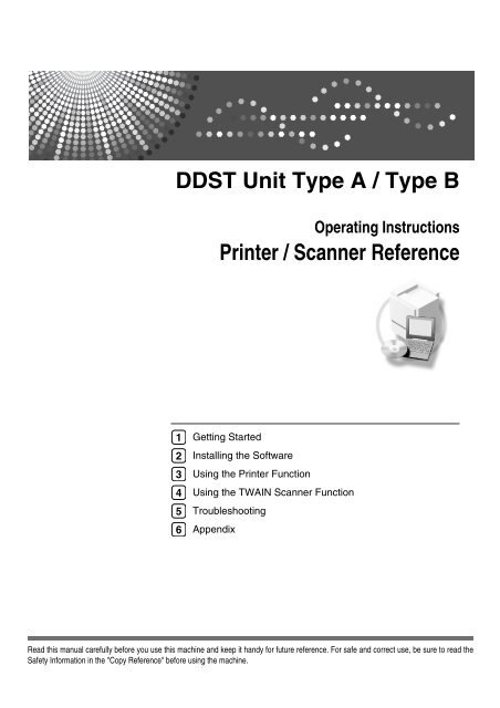 DDST Unit Type A / Type B Printer / Scanner Reference