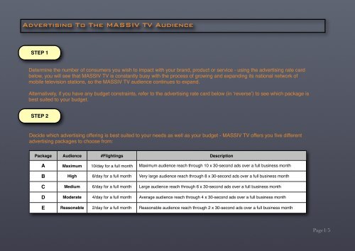 MASSIV TV Advertising Rate Card