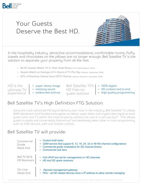 Your Guests Deserve the Best HD. - Bell Canada