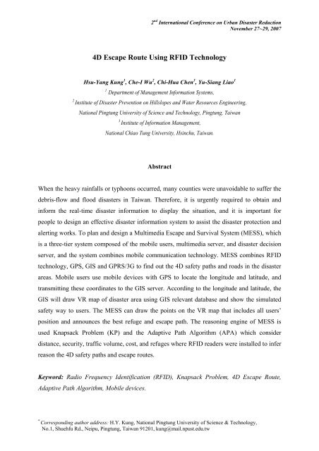 4D Escape Route Using RFID Technology