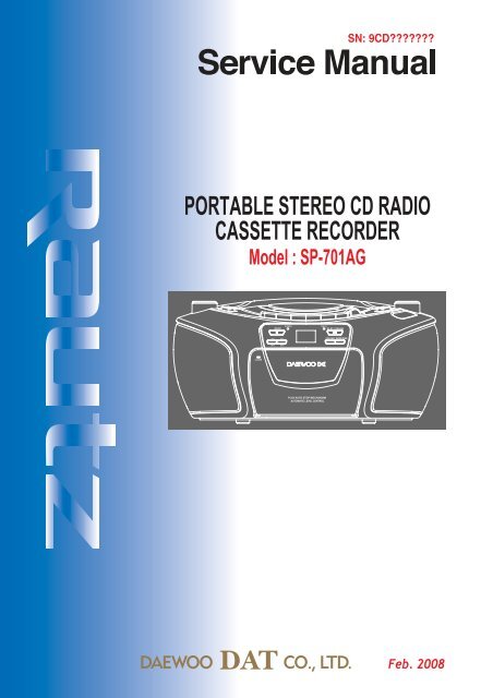 PORTABLE STEREO CD RADIO CASSETTE RECORDER - daewoo