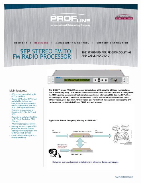 SFP STEREO FM TO FM RADIO PROCESSOR
