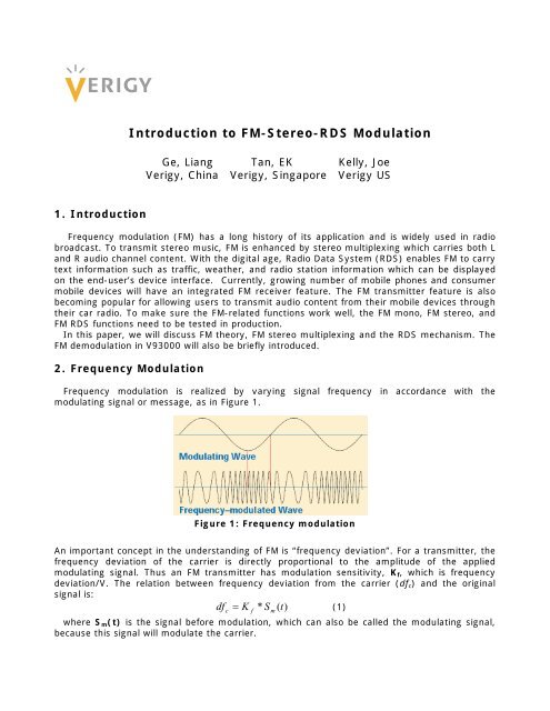 Introduction to FM-Stereo-RDS Modulation - Verigy