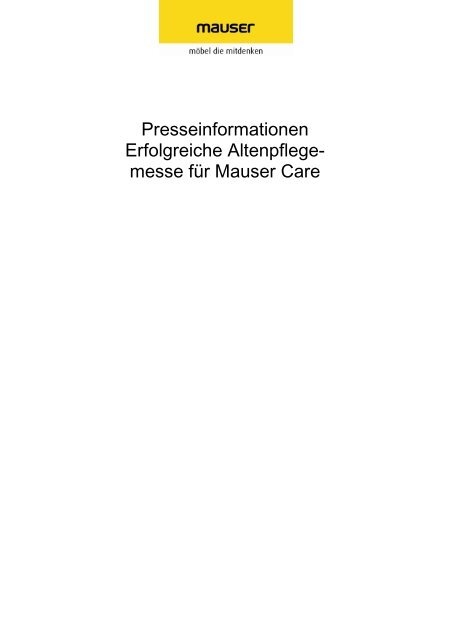 messe für Mauser Care - Mauser Einrichtungssysteme GmbH & Co ...