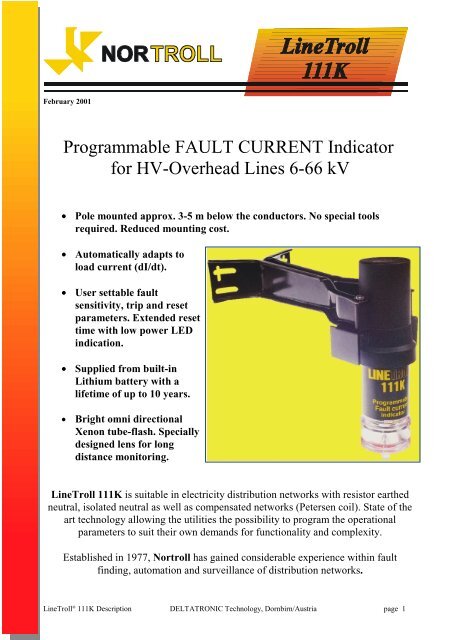 Programmable FAULT CURRENT Indicator for Hv-Overhead Lines ...