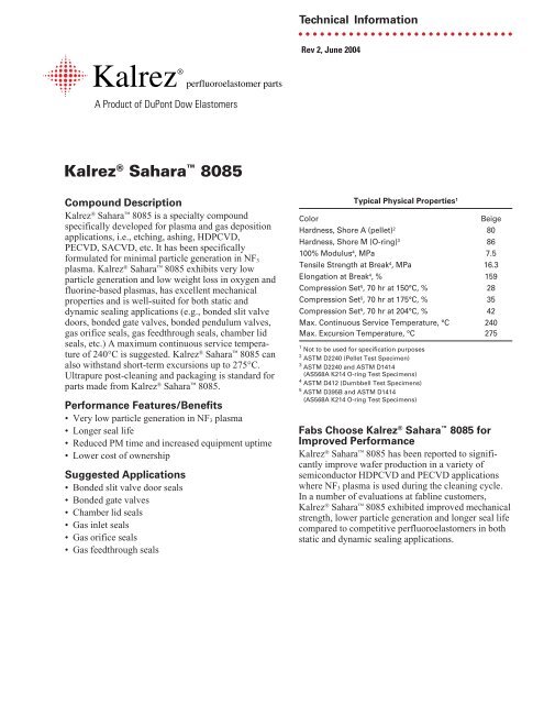 Kalrez® Sahara™ 8085 - Mcd-co.com