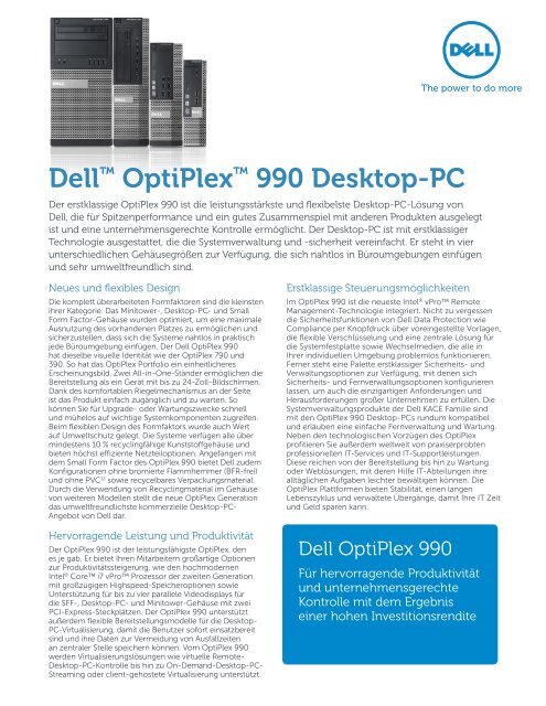 Dell™ OptiPlex™ 990 Desktop-PC
