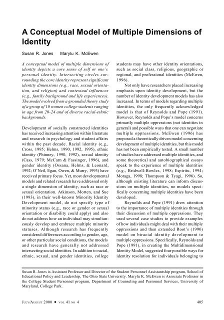 A Conceptual Model of Multiple Dimensions of Identity - emergent ...