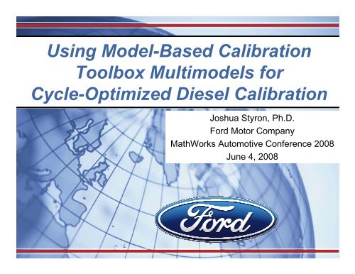 Using Model-Based Calibration Toolbox Multimodels ... - MathWorks