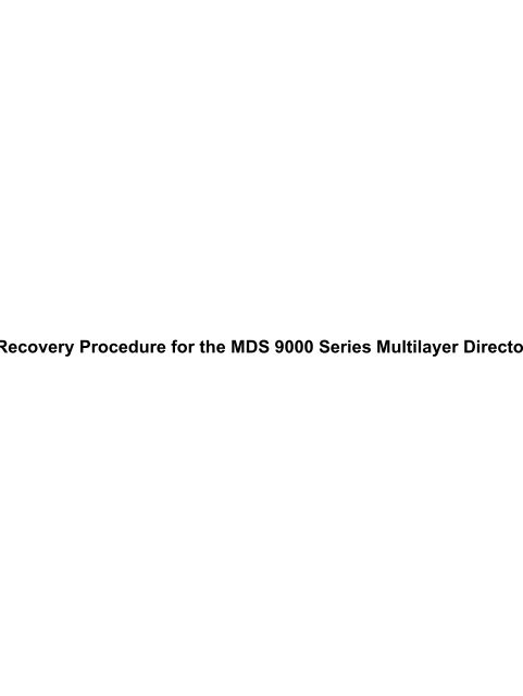 Cisco - Password Recovery Procedure for the MDS 9000 Series ...