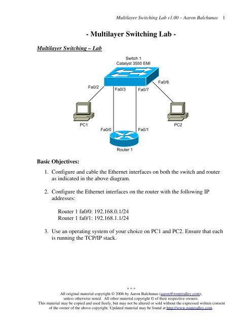 Multilayer Switching Lab - Router Alley