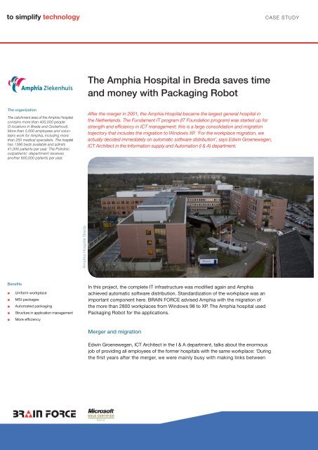 The Amphia Hospital in Breda saves time and ... - Packaging Robot