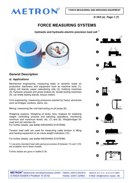 FORCE MEASURING SYSTEMS - METRON