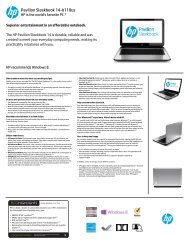 HP Pavilion Data Sheet - Hewlett Packard