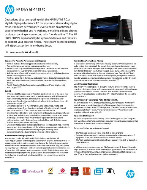 HP Pavilion Data Sheet - HP Home & Home Office