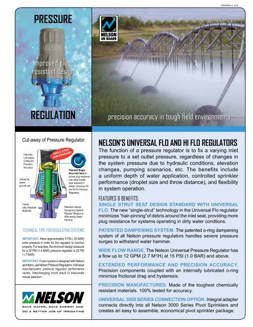 PRESSURE REGULATION - Nelson Irrigation