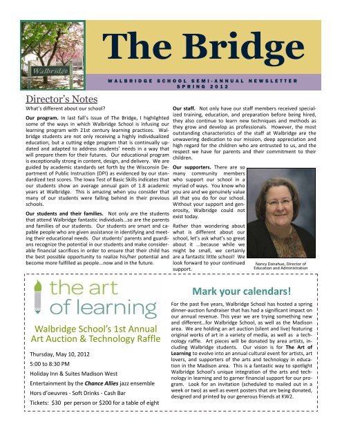 W Bridge Spring 2012 FINAL - Walbridge School