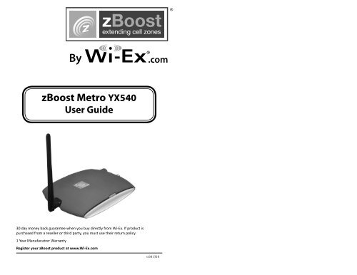zBOOST® METRO YX540 USER GUIDE - Wi-Ex