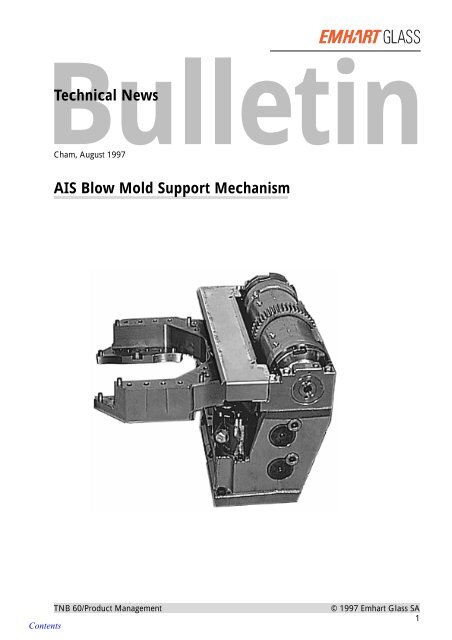 Technical News AIS Blow Mold Support Mechanism - Emhart Glass