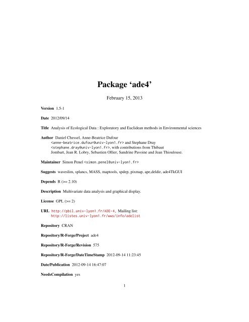 Package 'ade4'