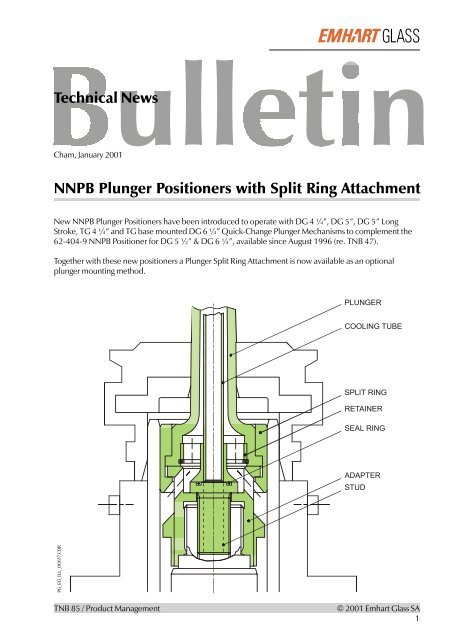 NNPB Plunger Positioners with Split Ring Attachment - Emhart Glass