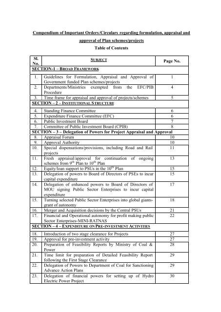 Compendium of Important Orders/Circulars regarding formulation ...