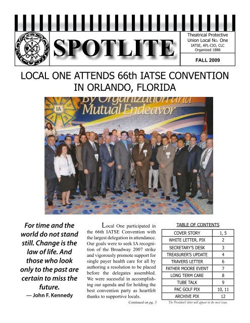 LOCAL ONE ATTENdS 66th IATSE CONvENTION ... - IATSE Local 1