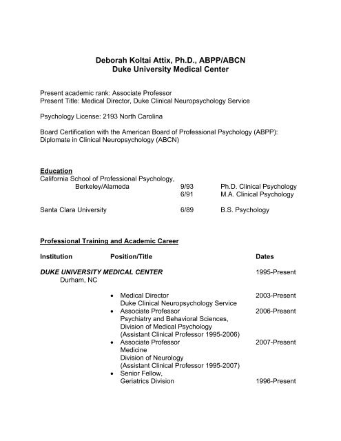 Attix, Deborah CV