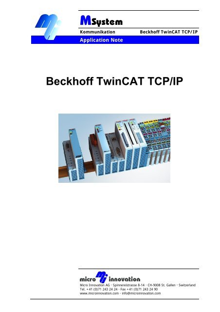 Beckhoff TwinCAT TCP/IP