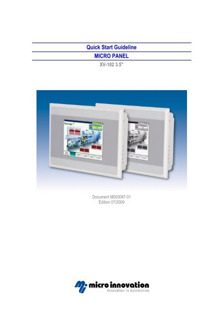 Quick Start Guideline MICRO PANEL