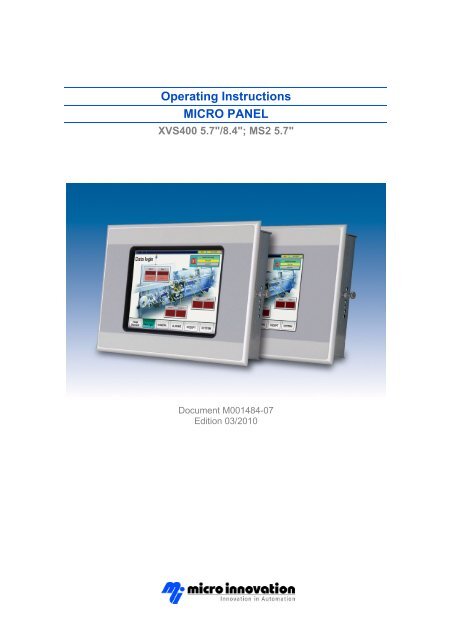 Operating Instructions MICRO PANEL