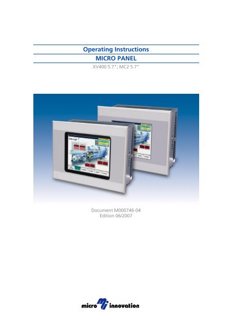 Operating Instructions MICRO PANEL